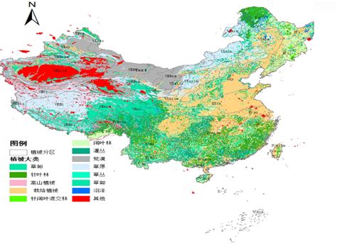 中国植被 基础地理 数据源 大都市综合风险防范技术集成平台与信息服务系统