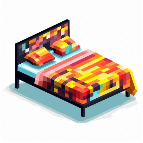 Premium Ai Image Pixel Bed Icon On White Background