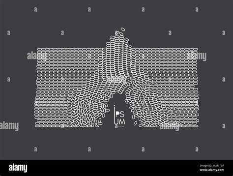 Irregular Array Or Matrix Of Random Ovals Background Breaking Down Into Small Fragments Stock