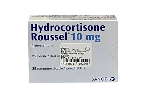Thuốc Hydrocortisone Roussel 10mg Điều trị các bệnh về thận Hộp 1 vỉ x 25 viên Baobaopharma
