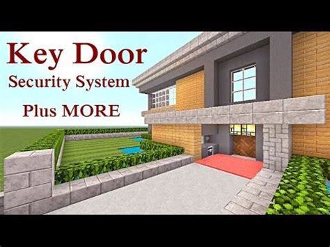 Minecraft Tutorial Key Door With Security System Home Security Systems Door Security System