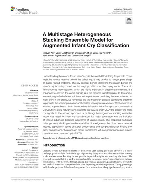 Pdf A Multistage Heterogeneous Stacking Ensemble Model For Augmented Infant Cry Classification