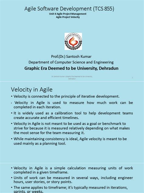 Tcs 855 Ase L2 4 Agile Project Velocity Pdf Agile Software Development Chart