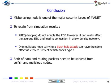 Ppt A Simulation Analysis Of Routing Misbehaviour In Mobile Ad Hoc Networks Powerpoint