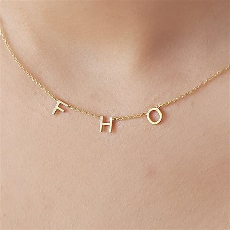 Initial Necklace Etsy