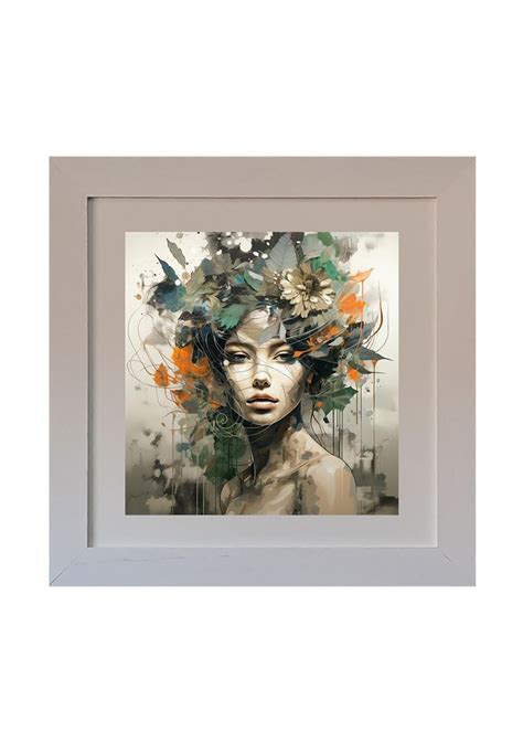 Cuadro Mujer Con Flores En La Cabeza 2 — Desillas — Muebles Y Decoración