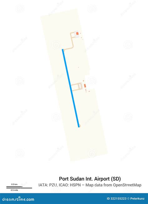 Map Of Port Sudan International Airport Iata Code Pzu Stock Image