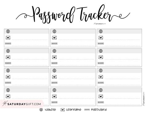 Password Tracker Printable 15 Cute And Free Password Keepers