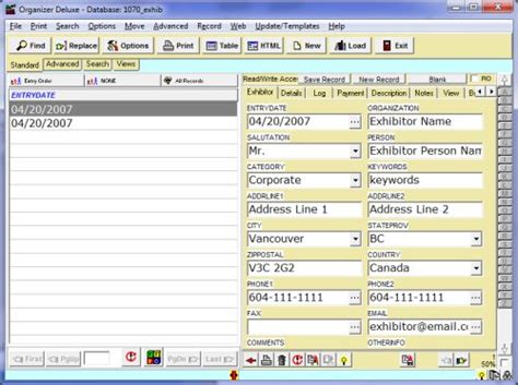 free exhibitor manager database template for organizer advantage