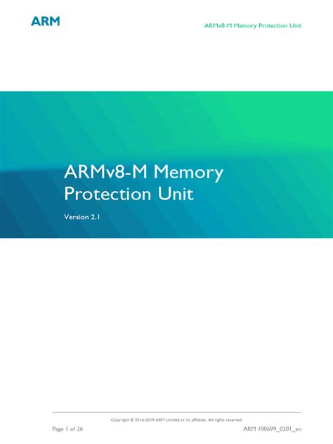 Armv8m Memory Protection Unit 100699 0201 En Pdf Random Access