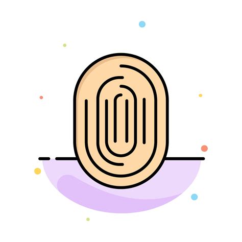 Fingerprint Identity Recognition Scan Scanner Scanning Abstract Flat Color Icon Template