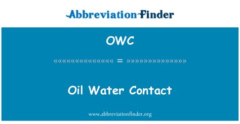OWC Definition Oil Water Contact Abbreviation Finder