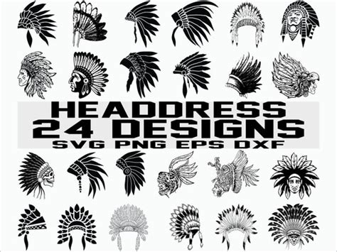 Headdress Svg Indian Svg Indian Headdress Tribal Svg Etsy