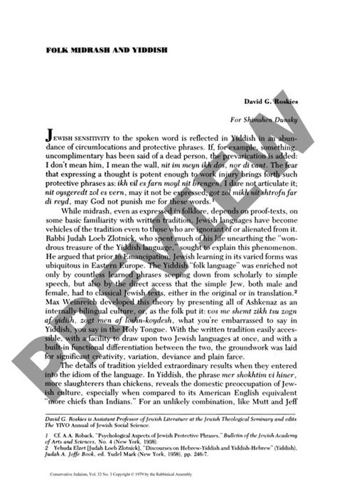 Folk Midrash And Yiddish The Rabbinical Assembly Bookstore