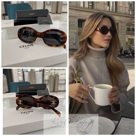Jual Celine Triomphe 01 Oval Sunglasses Original Authentic Black Di