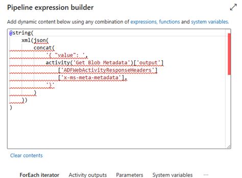Azure Data Factory Adf Portal Warns Json Function As Parameter To Xml Function Stack Overflow
