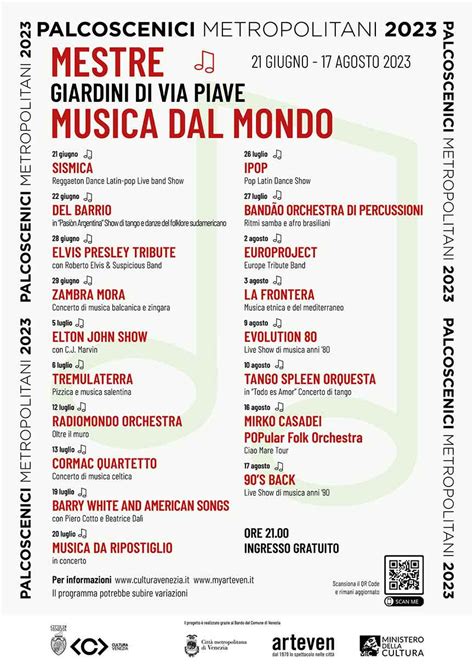 Via Piave Giardini Musicali 2023 Mestre Programma Concerti Date Orari