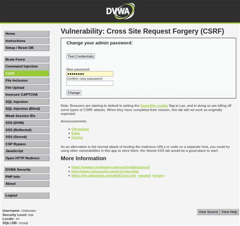 Dvwa Csrf Pentest Journeys