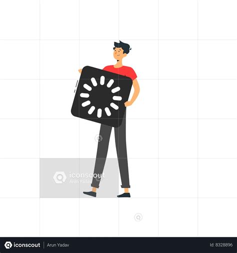 man holding loader animated icon free download user interface