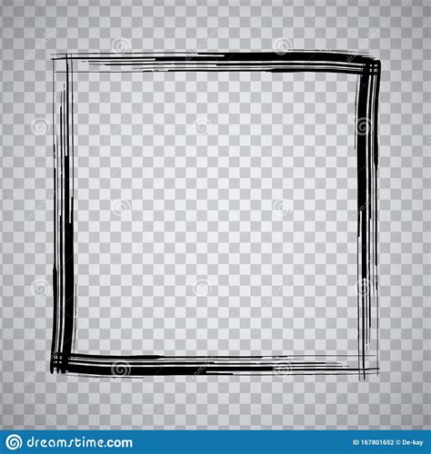 Black Paint Strokes Square Frame Stock Vector Illustration Of Shape