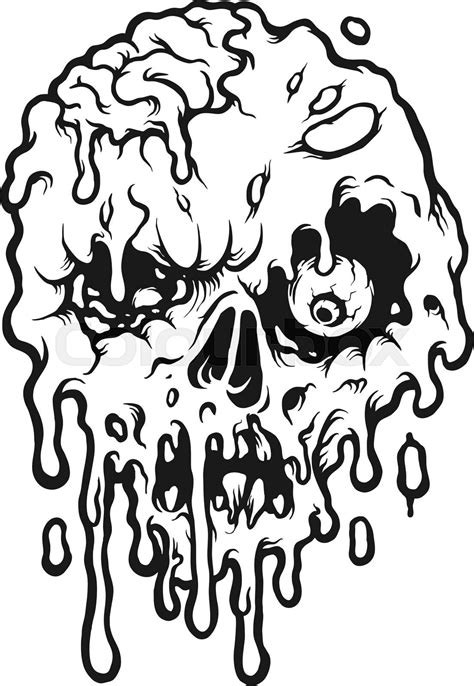 Melting Skull Silhouettte Clip Art Stock Vector Colourbox