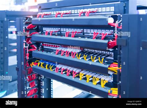 Network Panel Switch And Internet Cable In Data Center Stock Photo Alamy