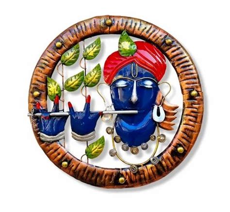 Metal Iron Blue Krishna Playing Basuri For Home Wall Decor At Rs 900 In