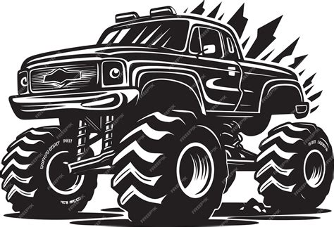 Premium Vector Badass Monster Truck Vector