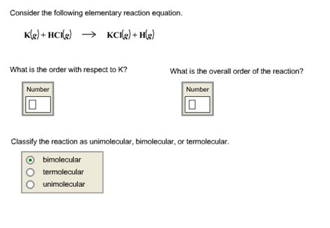Solved Consider The Following Elementary Reaction Equation