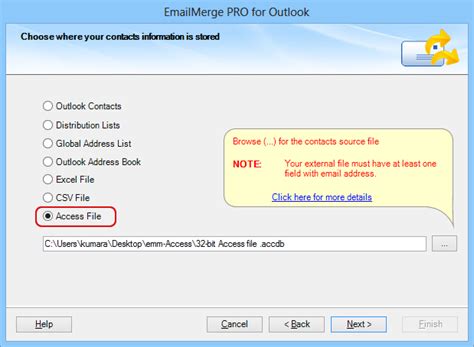 Mail Merge From Outlook To Microsoft Access Ms Outlook For Business