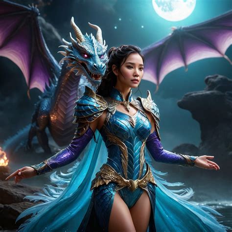 Download Ai Generated Woman Dragon Royalty Free Stock Illustration