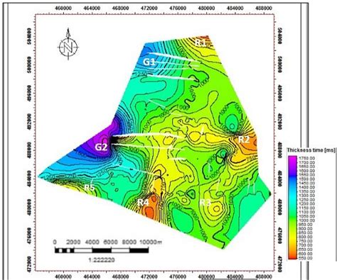Isopach Map Of Miocene Realized Between The Middle Miocene Base And