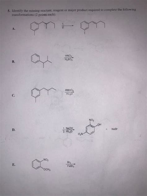 Solved Identify The Missing Reactant Reagent Or Major
