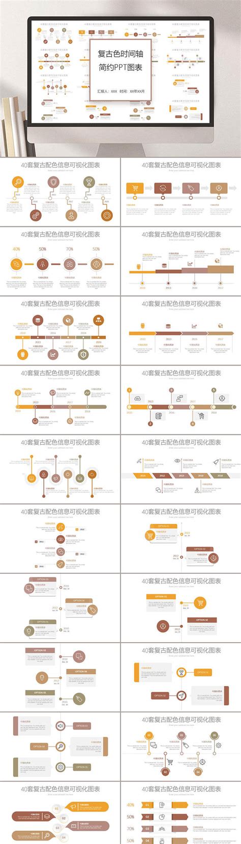 白色清新高端图标流程图ppt模板