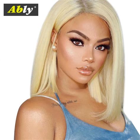 613 Lace Front Wig Bob Lace Front Wigs Bleached Knots Can Be Dyed Ably