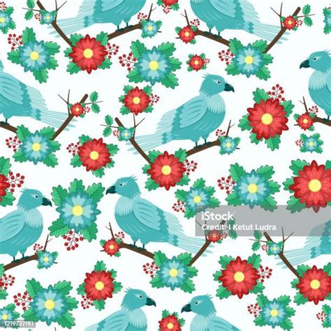 青い鳥とのパターン イラストレーションのベクターアート素材や画像を多数ご用意 イラストレーション インドネシア カラフル Istock