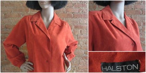 1970s Halston Burnt Orange Ultrasuede Dress Gem