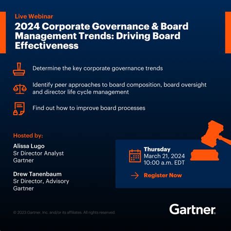 Gartner Legal On Corporate Governance Trends Gartner For Legal Risk