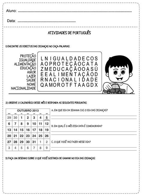 Atividades Para O Dia Das Crianças Para Imprimir — SÓ Escola