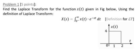 Solved Find The Laplace Transform For The Function X T