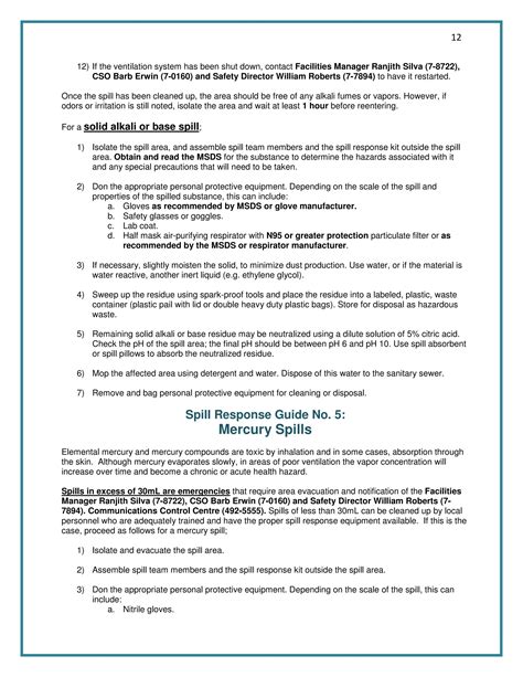 Chemical Spill Response Guideline Pdfchemical Spill Response Guideline Pdf