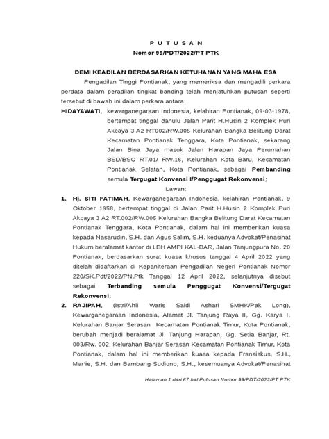 Salinan Putusan 99 Pdt 2022 Pt Ptk Pdf