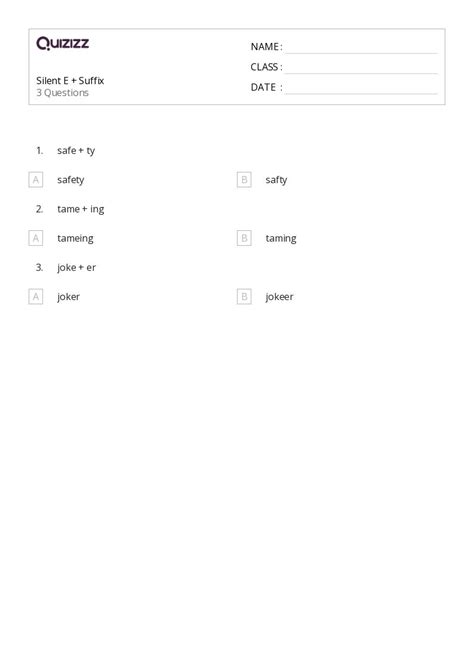 50 Silent E Worksheets For 2nd Year On Quizizz Free And Printable
