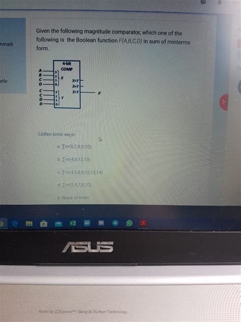 Solved Given The Following Magnitude Comparator Which One