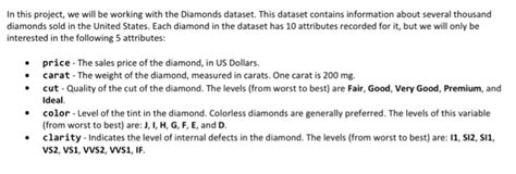 Solved Python ProgrammingDataset Diamonds Txt Dataset Chegg