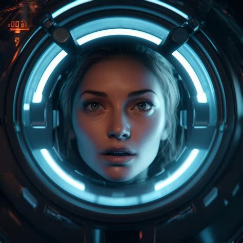 Premium Ai Image Portrait Of A Woman In A Spaceship Generative Ai