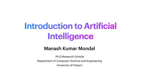 Introduction To Artificial Intelligence Ai Ppt