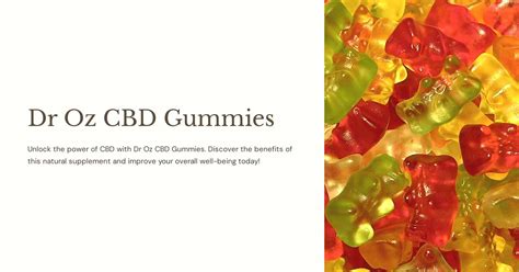 Dr Oz Cbd Gummies