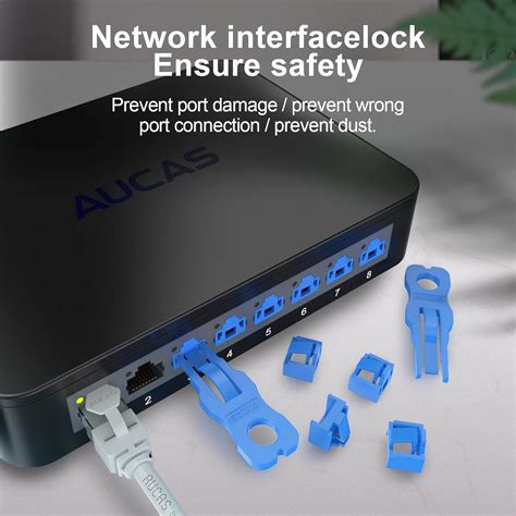 Buy Rj45 Interface Safety Lock Locking Rj45 Port Dust Blocker With Blue