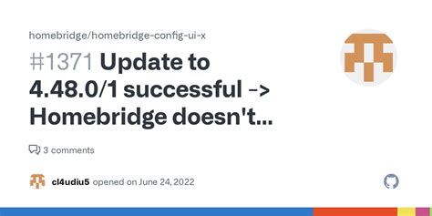 Update To Successful Homebridge Doesn T Start Issue Homebridge Homebridge
